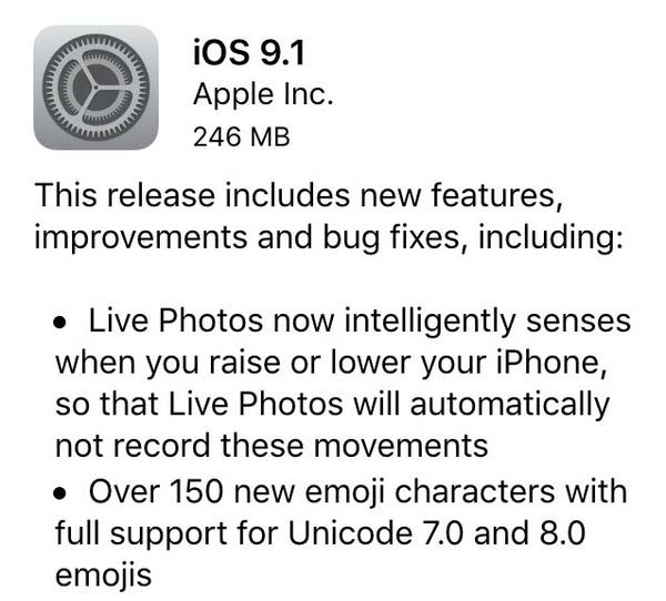 iOS 9.1 Final Sürümü Yayınlandı! - Haberler - indir.com